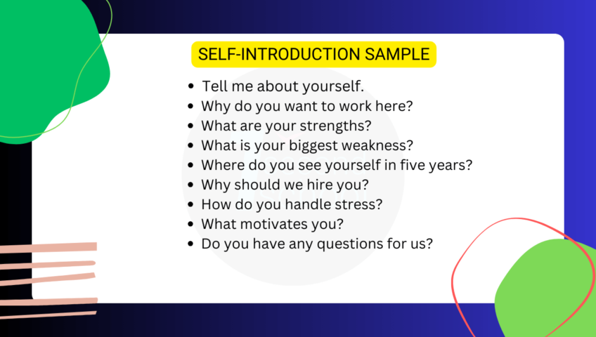 Introduction for english | Tell Me Something About Yourself